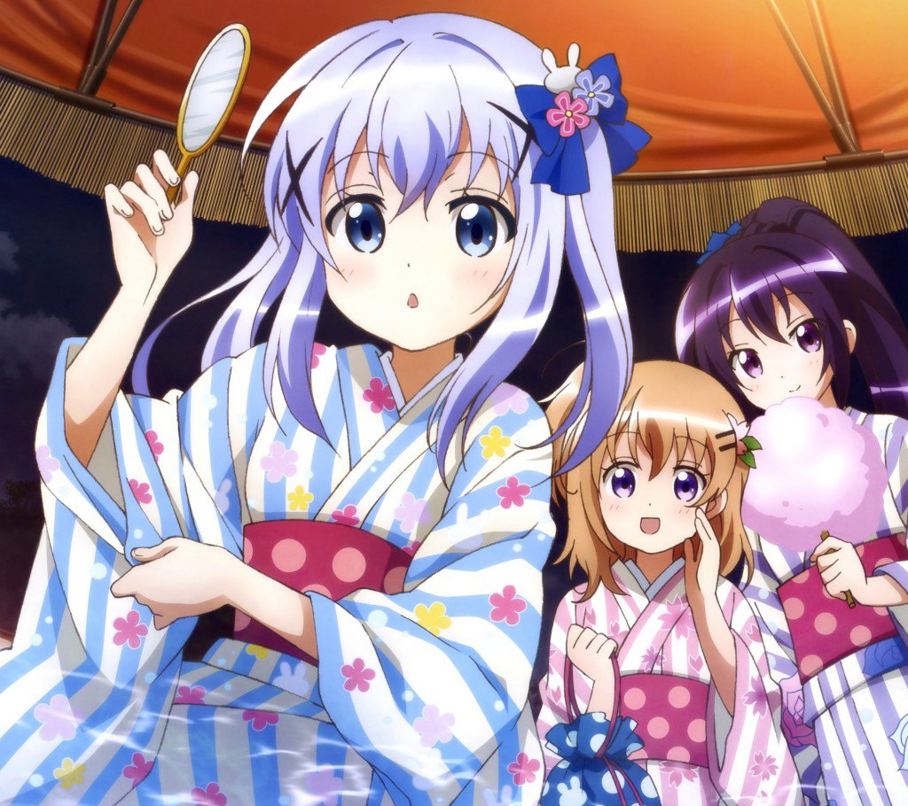 Chino Kafu, Cocoa Hoto, Rize Tedeza android 1440x1280 wallpaper